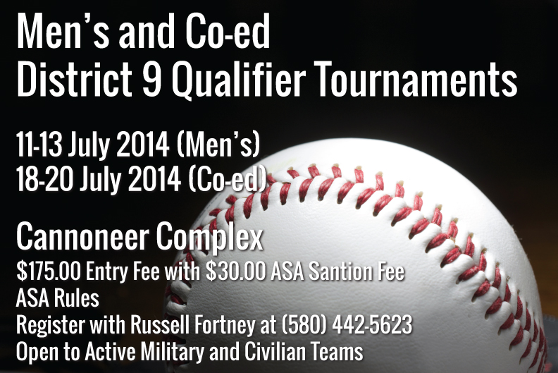 Fort Sill Family & MWR - District 9 Qualifier Tournament